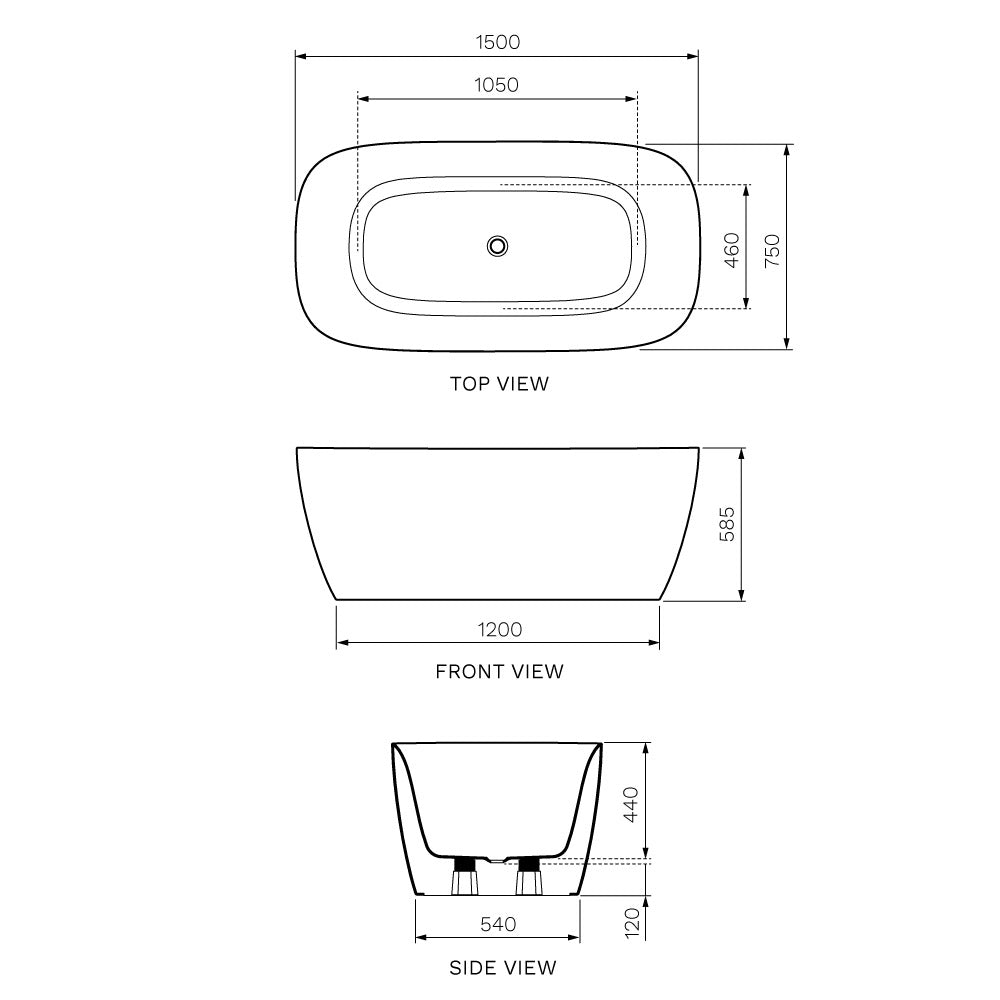 Quasar 1500 Freestanding Bath - PARISI Baths