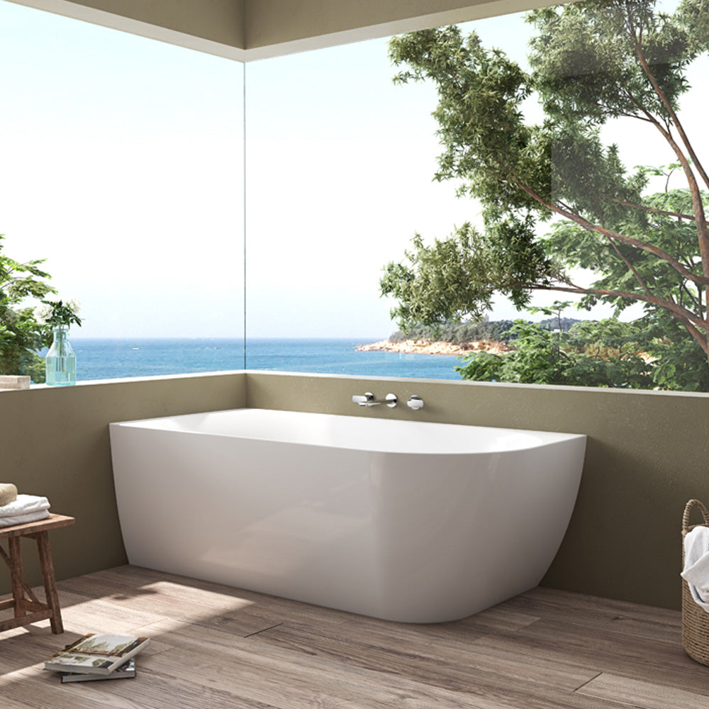 Ellisse 1700 Wall Faced Freestanding Bath (Right Hand Curve) - PARISI Baths