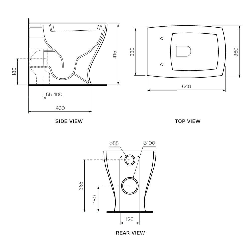 Jazz Wall Faced Pan (including Soft Close Seat) - PARISI Toilets