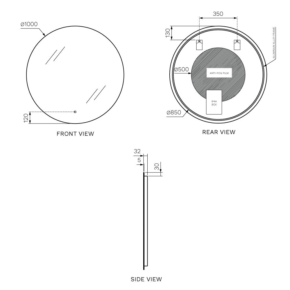 Eclipse 1000 Progressive LED Mirror - PARISI Mirrors