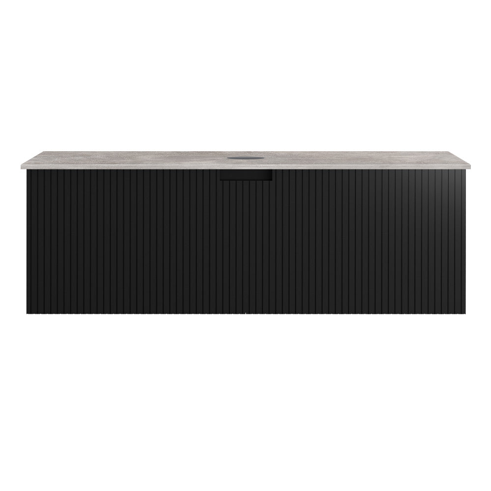 Riga + MyTop 1200 Wall Cabinet Matt Black with Italian Porcelain Top ...