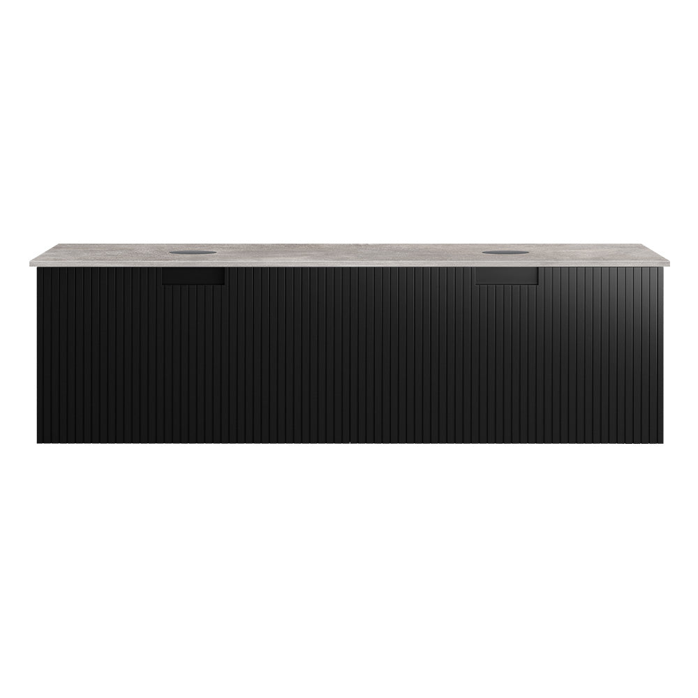 Riga + MyTop 1400 Wall Cabinet Matt Black with Italian Porcelain Top ...