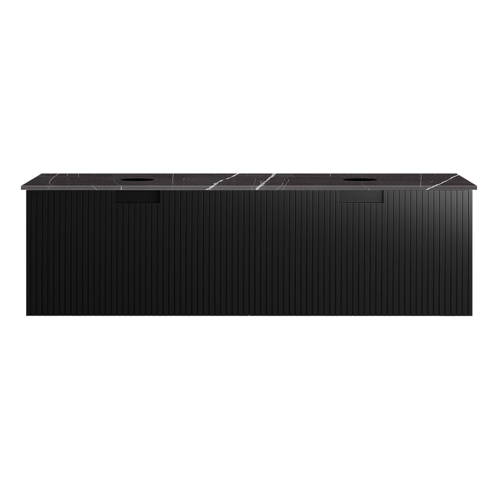 Riga + MyTop 1400 Wall Cabinet Matt Black with Italian Porcelain Top ...
