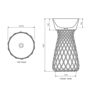 Wire Column Freestanding Basin - PARISI Basins