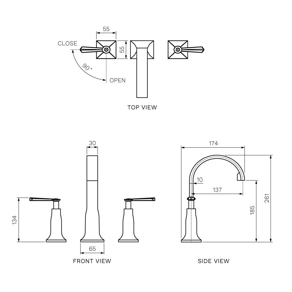 Jazz Lever Basin Set with Spout - PARISI Bathroom Tapware