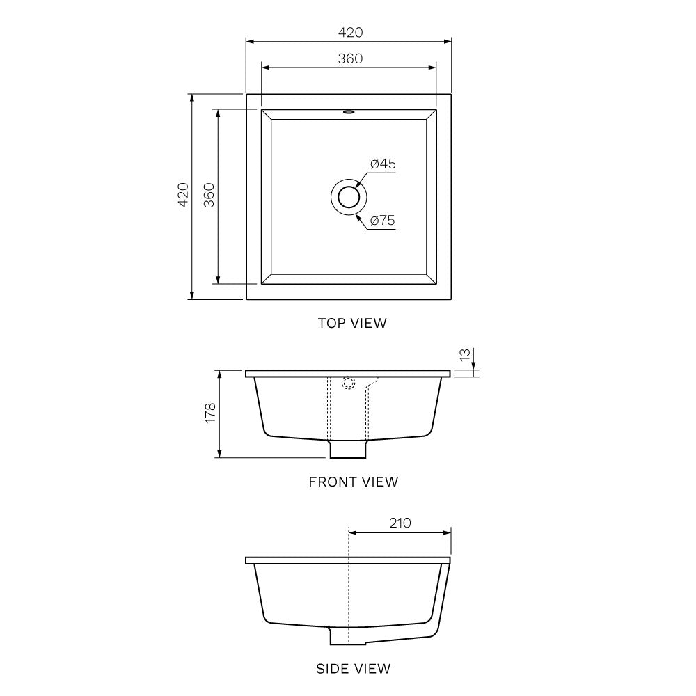 Quadro Undercounter Basin - PARISI Basins
