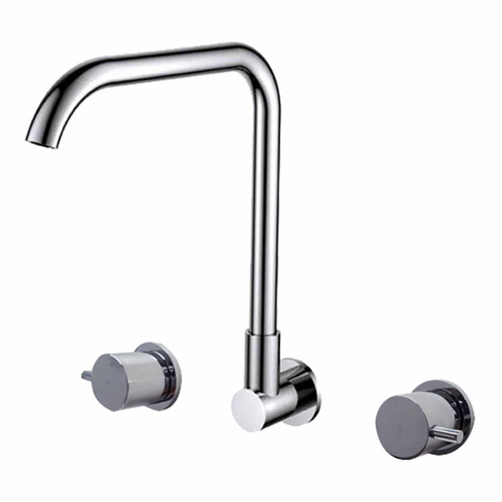 Envy Laundry Wall Tap Set with Square Swivel Spout - PARISI Laundry Tapware