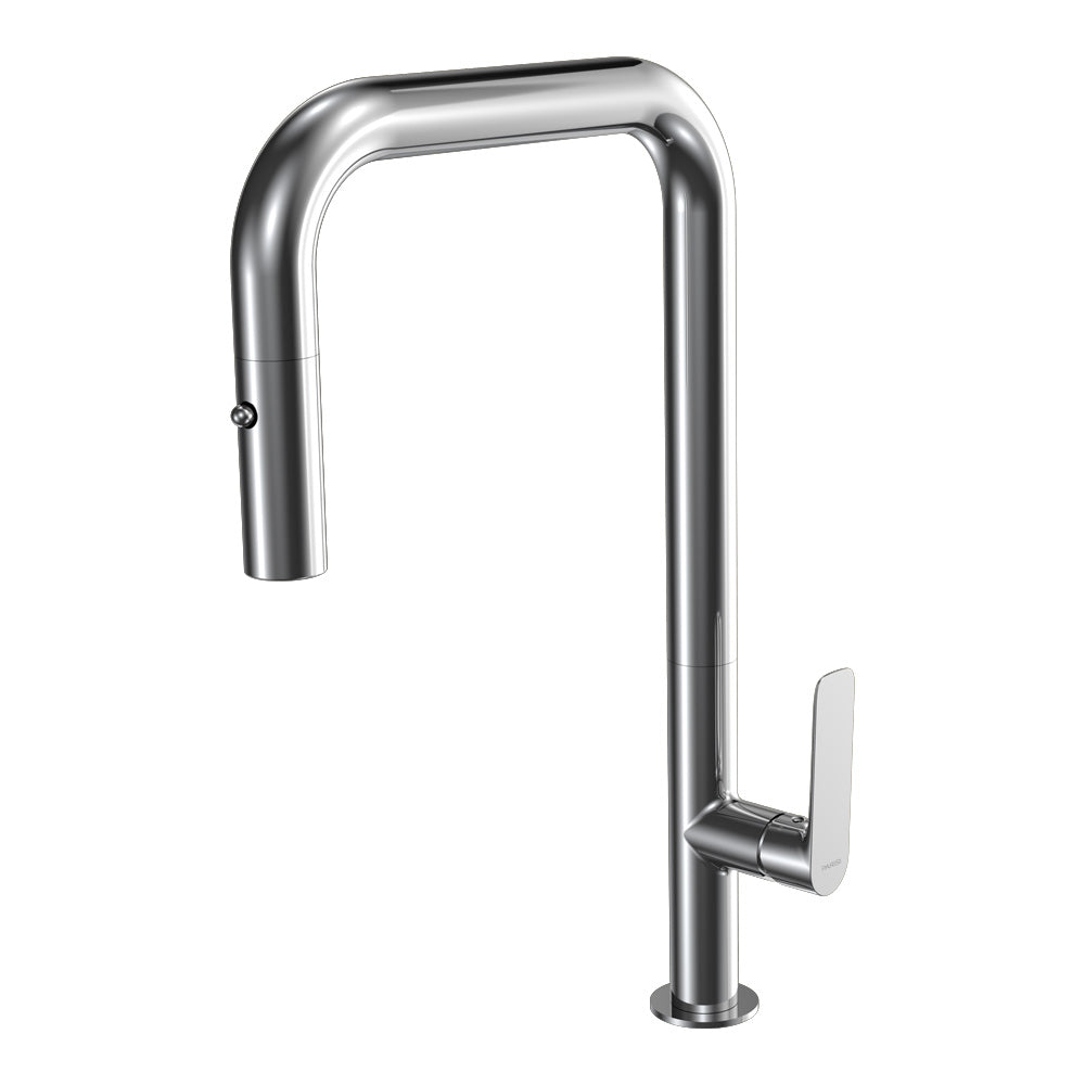 Slim 30 Kitchen Mixer with Square Spout and Pull Out Spray - PARISI ...