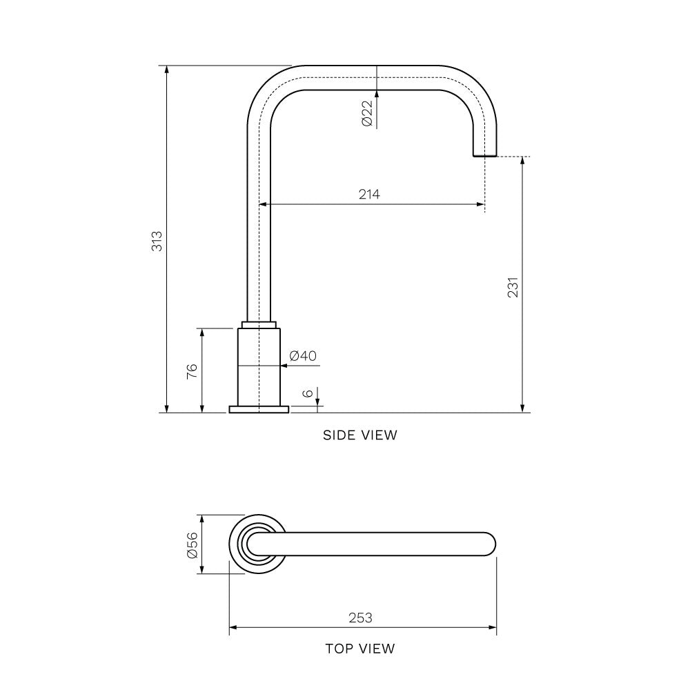 Stella Square Basin/Bath Swivel Spout - PARISI Bathroom Tapware