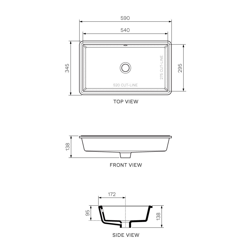 Agile 59 Undercounter Basin - PARISI Basins