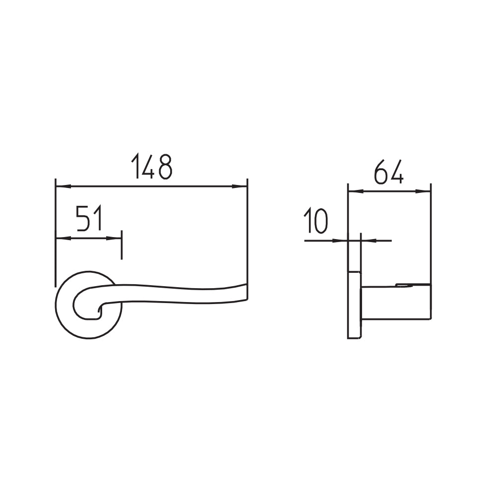 Ola Lever Handle - PARISI Doorware