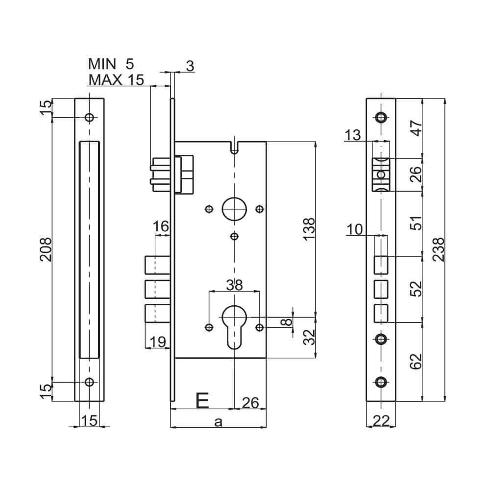 2202 Double Throw Cylinder Deadbolt Adj. Roller - PARISI Doorware