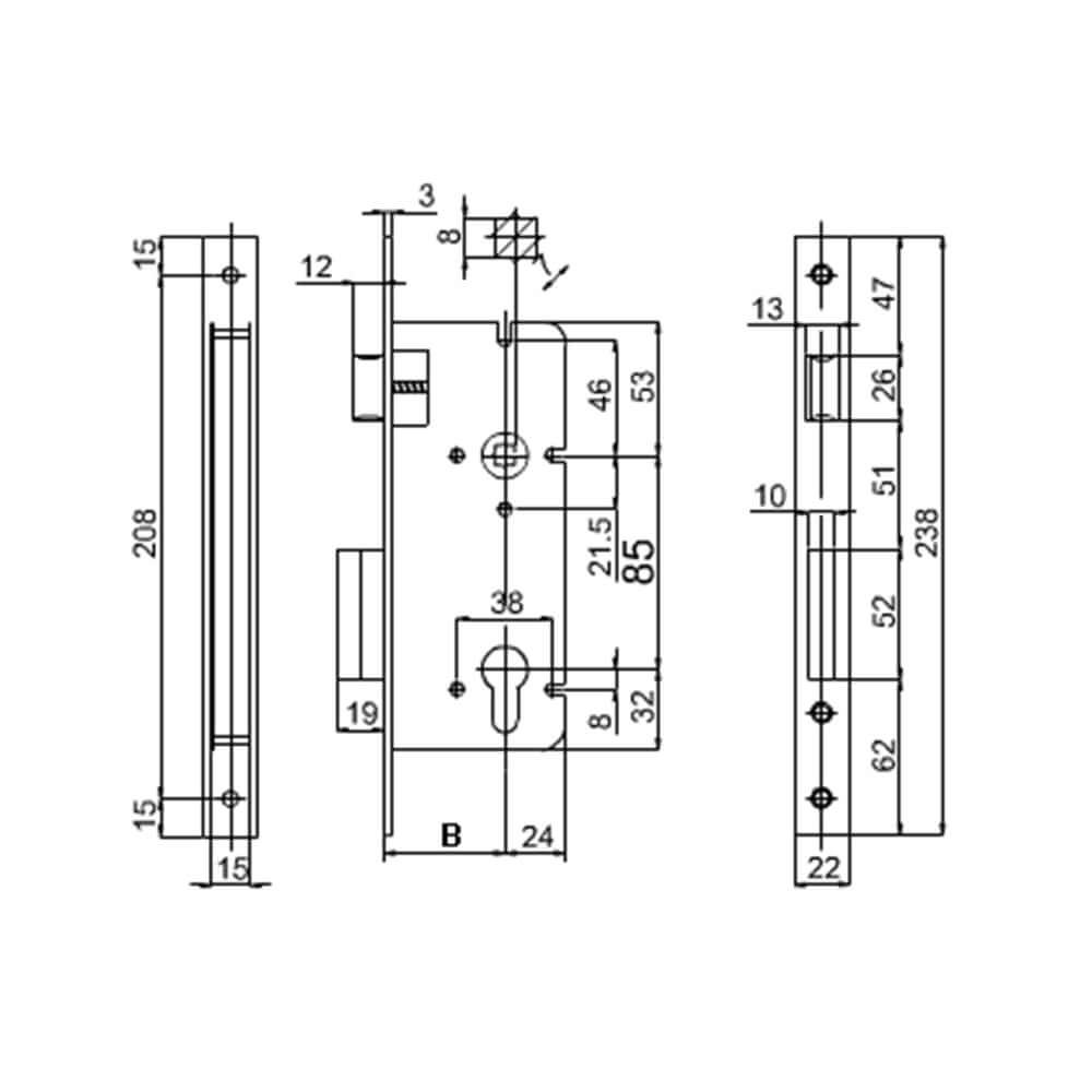 2210 Single Bolt Double Throw Cylinder Deadbolt - PARISI Doorware
