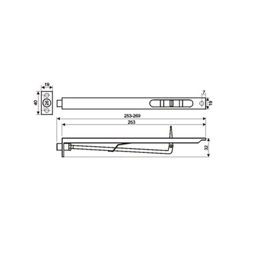 Standard Flush Bolt - PARISI Doorware