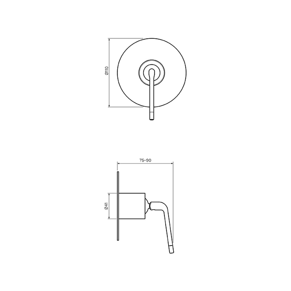 O'Rama Wall Mixer with Black Handle - PARISI Bathroom Tapware