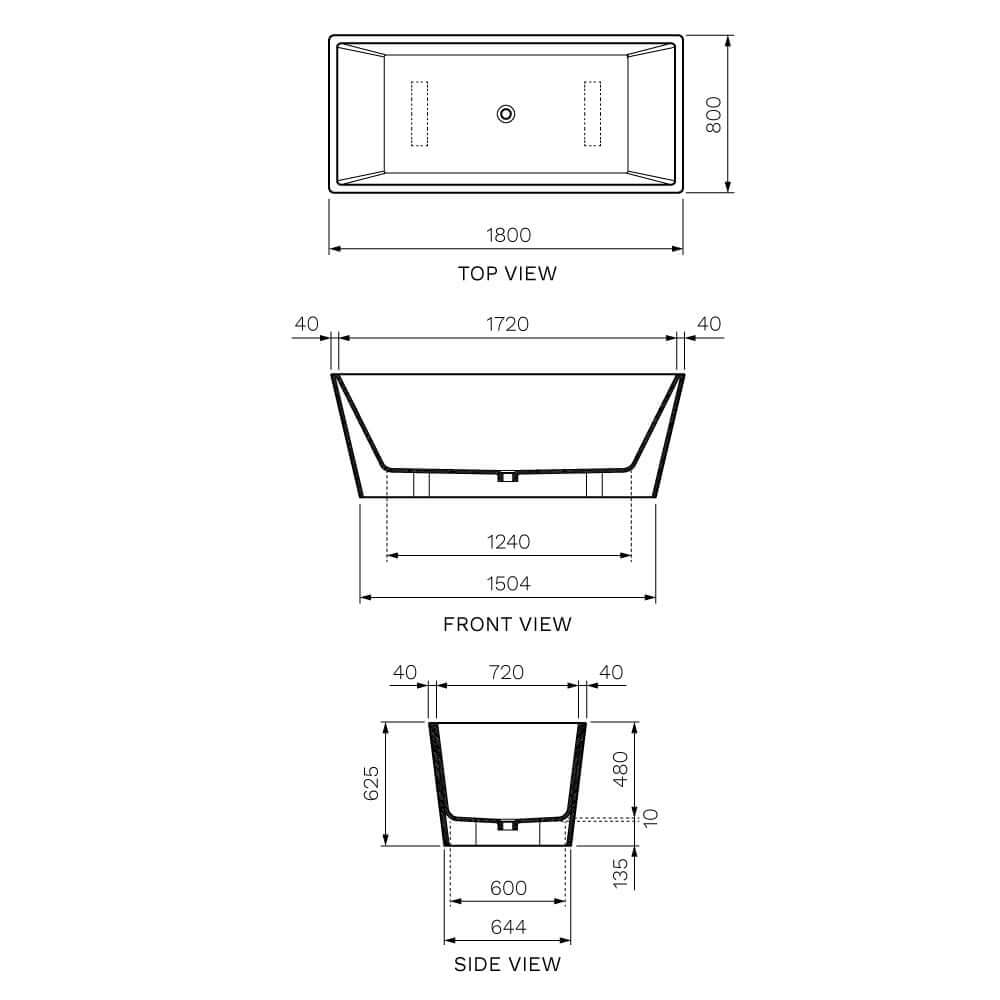 Blade 1800 Stonetec Freestanding Bath - PARISI Baths