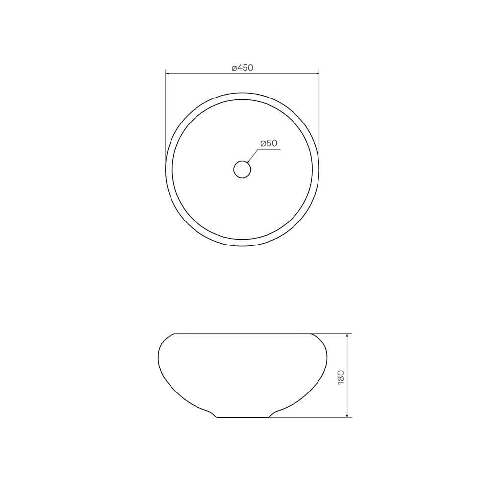 Dom Bench Basin Shape 64 Cer 67 - PARISI Bathroom Furniture