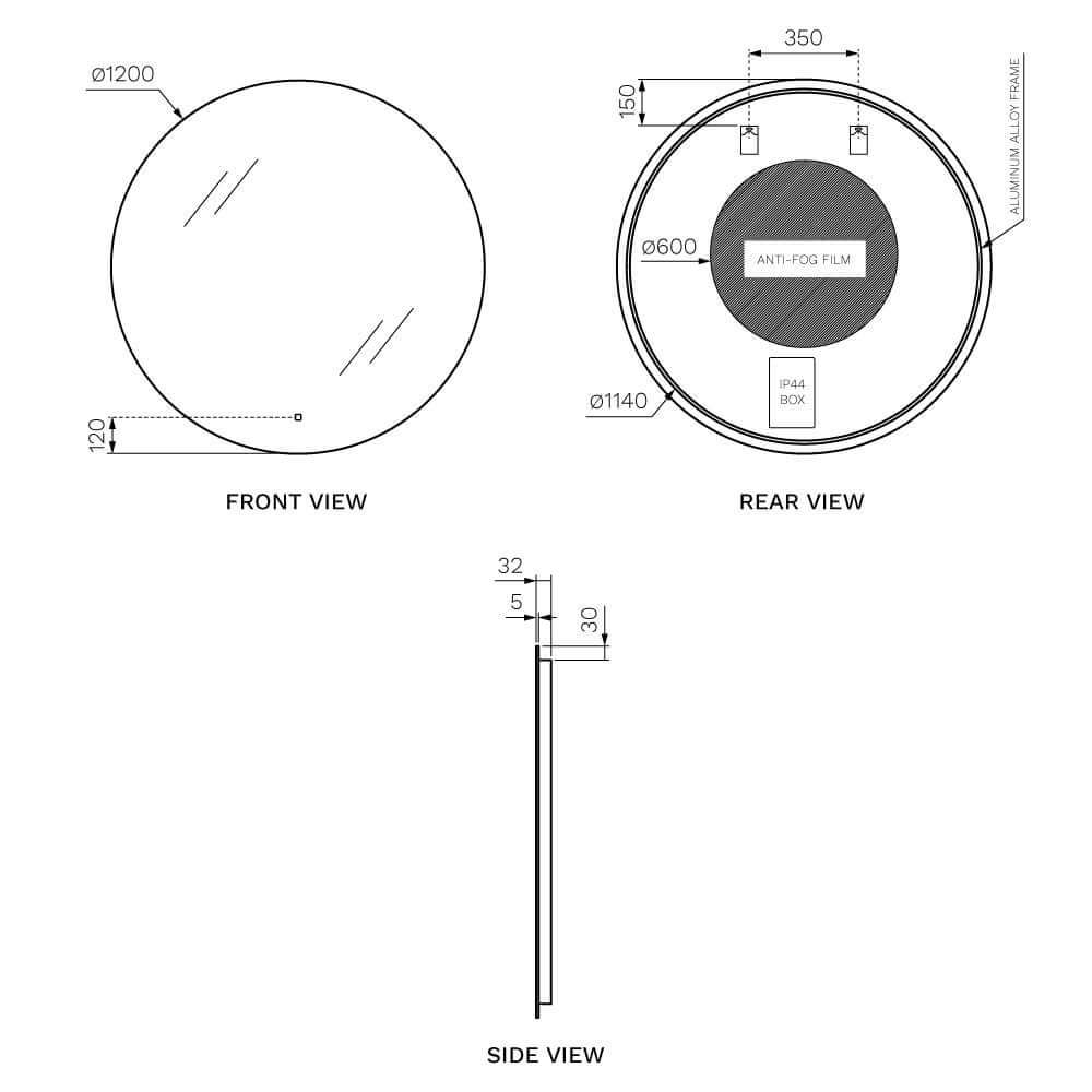 Eclipse 1200 Progressive LED Mirror - PARISI Mirrors