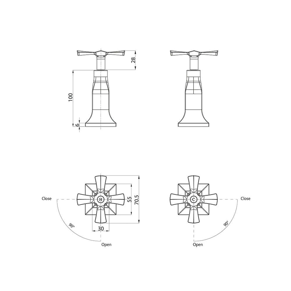 Jazz Wall Top Assemblies - PARISI Bathroom Tapware