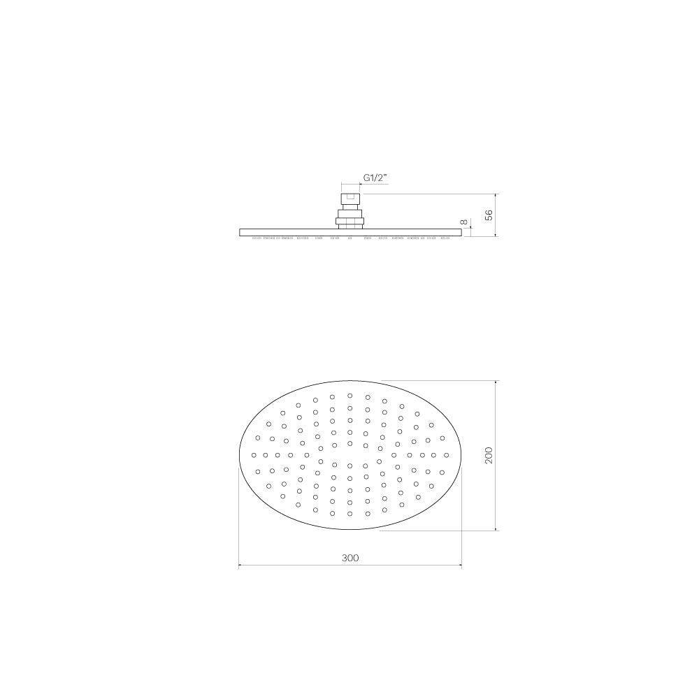 Ovo Shower Head 300mm (Brass) - PARISI Showers