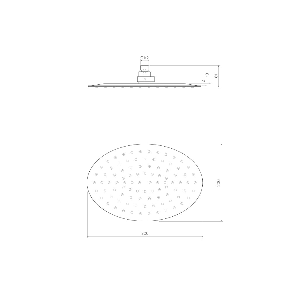 Ovo Shower Head 300mm (Polished Stainless Steel) Turbo - PARISI Showers