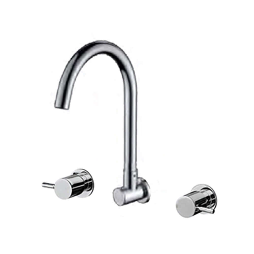 Envy Laundry Wall Tap Set with Round Swivel Spout - PARISI Laundry Tapware