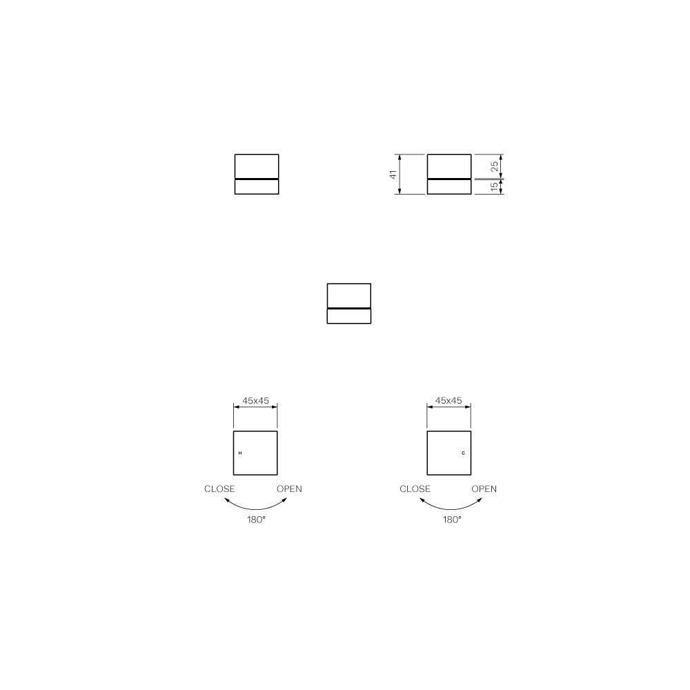 Quadro Top Assemblies (Pair) - PARISI Bathroom Tapware