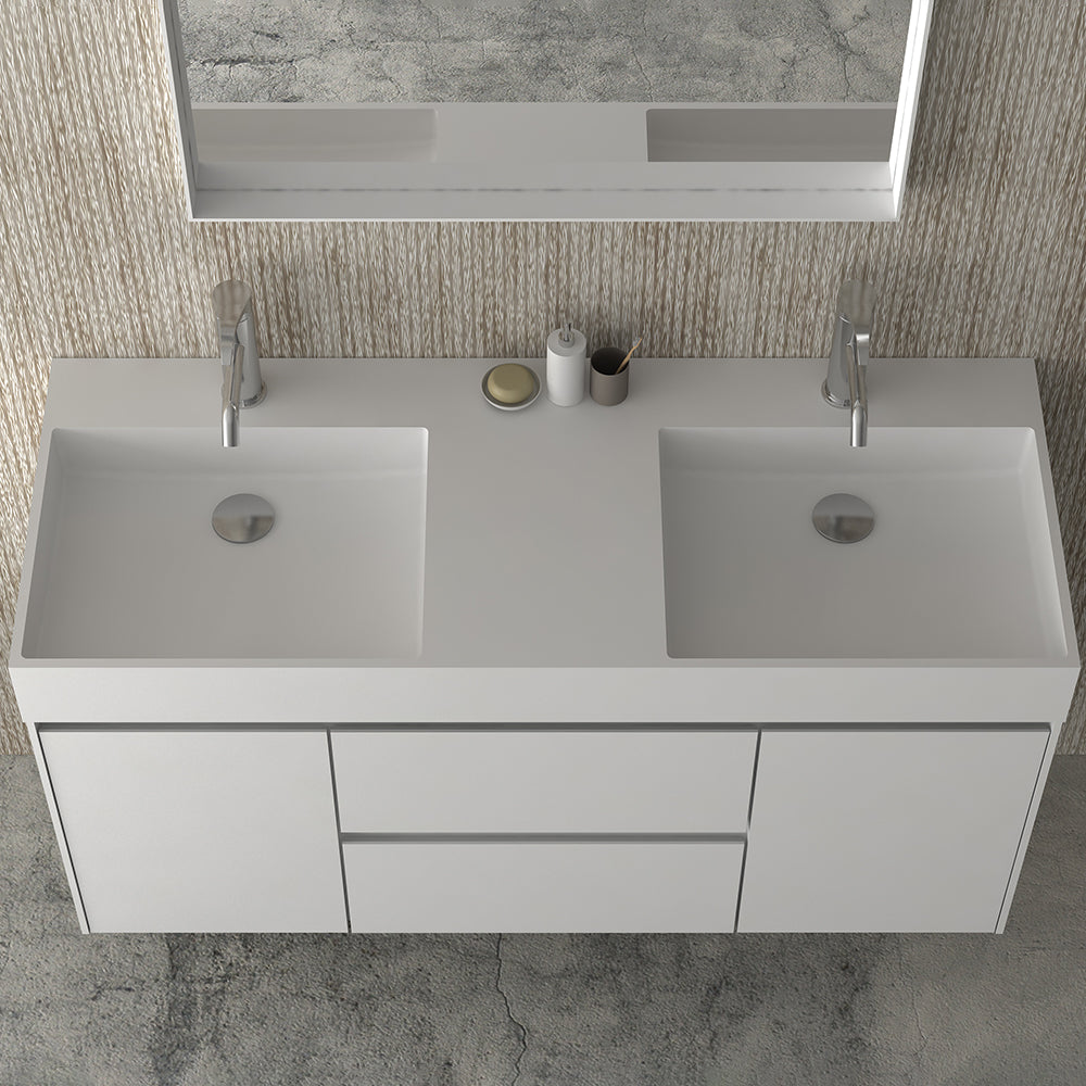 Sense 120 Wall Cabinet and Wash Basin - PARISI Vanity Cabinets